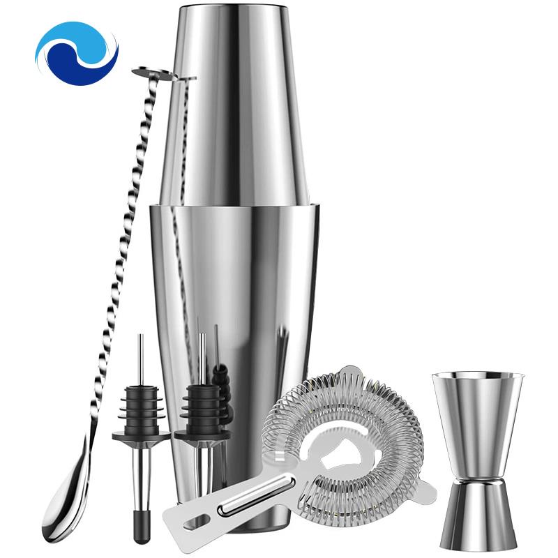 Bộ 6 dụng cụ pha chế cocktail bằng thép không gỉ có khay lọc chất lượng ...
