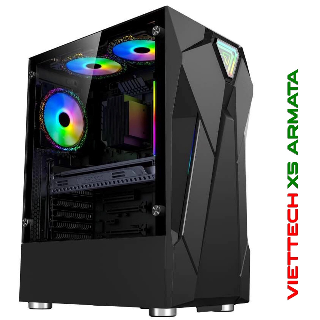 Vỏ Case máy tính gaming Viettech X5 Armata, thấu kính Tube mặt trước ...