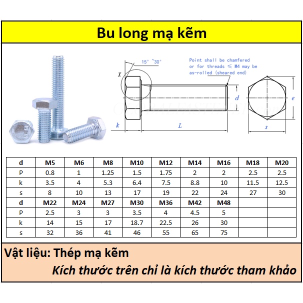 Bulong mạ kẽm M18 (120-200mm) | Shopee Việt Nam