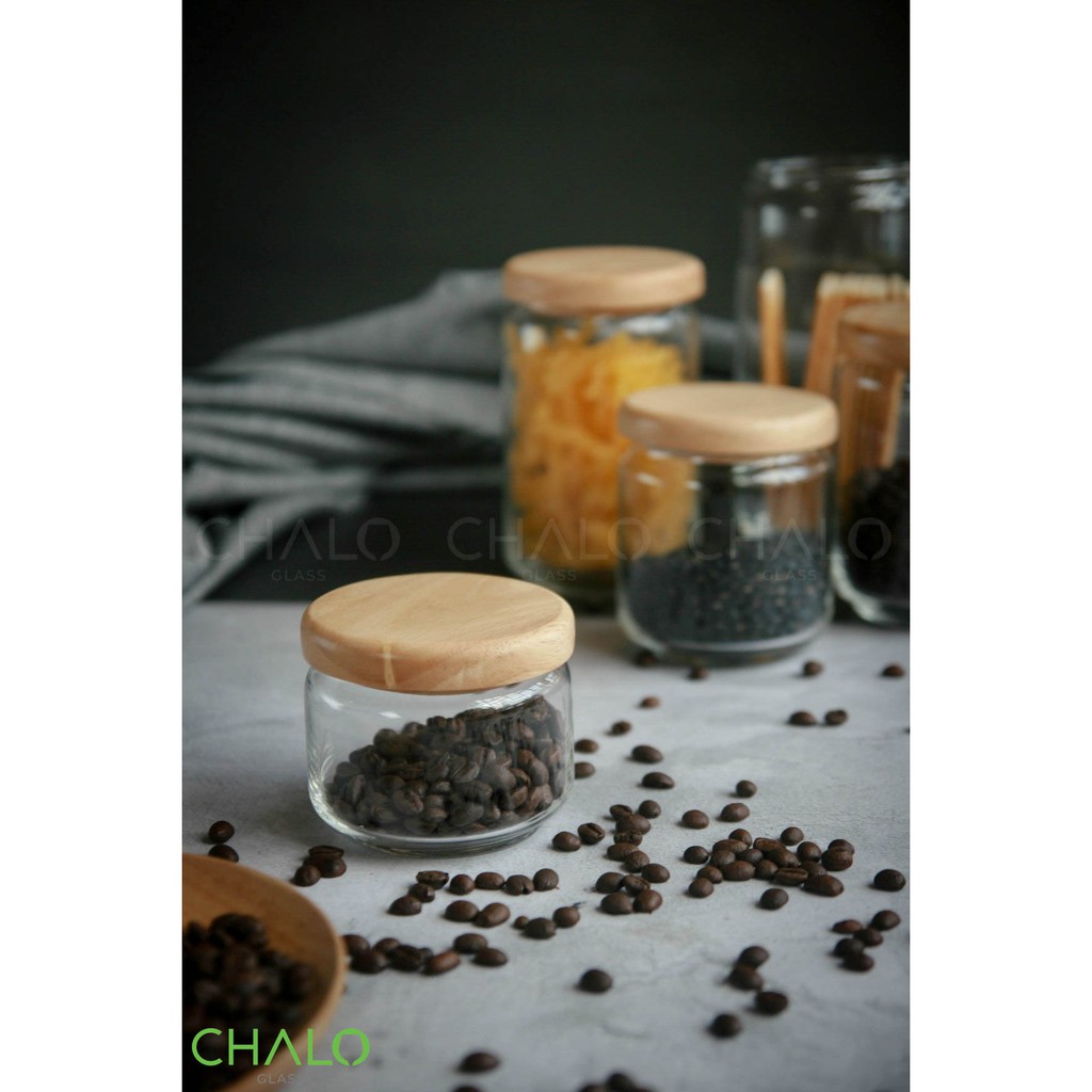 [CHAILO] Hũ thủy tinh Ocean Pop nắp gỗ 325ml | Shopee Việt Nam