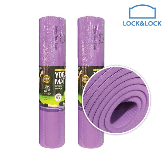 Thảm tập Yoga Lock&Lock MAT212 size 61x183cm màu tím | Shopee Việt Nam