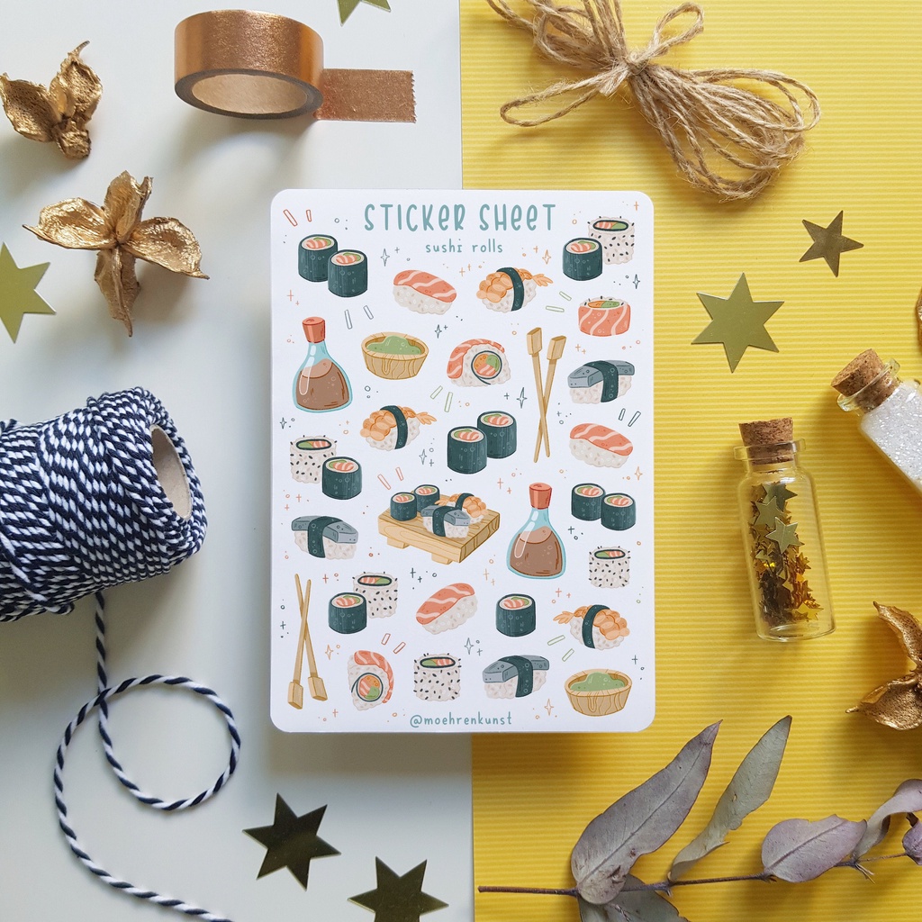 Sticker Sheet - Sushi Rolls - Chuyên dán sổ | Bullet Journal Stickers ...