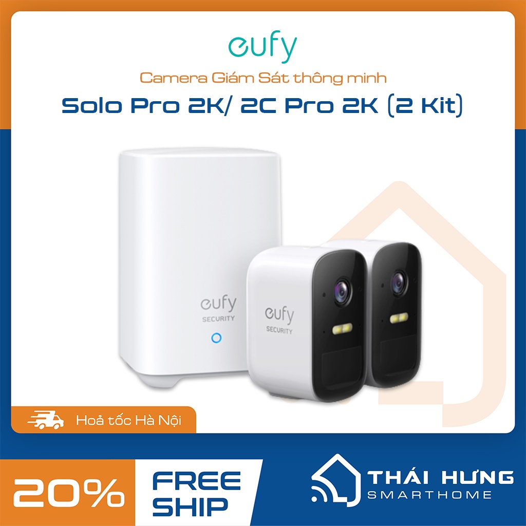 [Hỏa tốc HN] Camera an ninh EUFY 2C/Solo Pro 2K/ 2C Pro (2 Kit) 2K, Cam ...