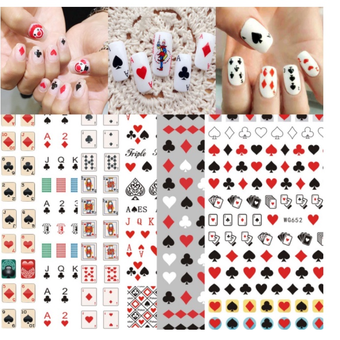sticker lá bài trang trí nail | Shopee Việt Nam