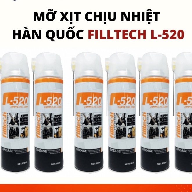 [ẢNH THẬT] Xịt Chịu Nhiệt Filltech L-520, Mỡ Bôi Trơn Filltech 550ml ...