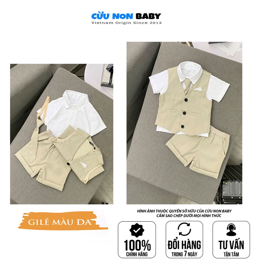 [Ảnh Thật] Bộ Vest Ghile Bé Trai Công Tử Bạc Liêu Sang Chảnh + Tặng kèm áo thun cổ sơmi (trị giá ...