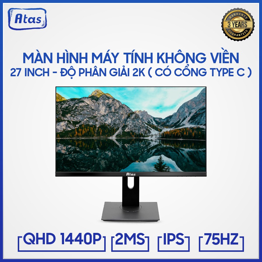 Màn hình 27 inch 2K Gaming ATAS YD270Q - Tấm nền IPS - 75HZ | Shopee ...