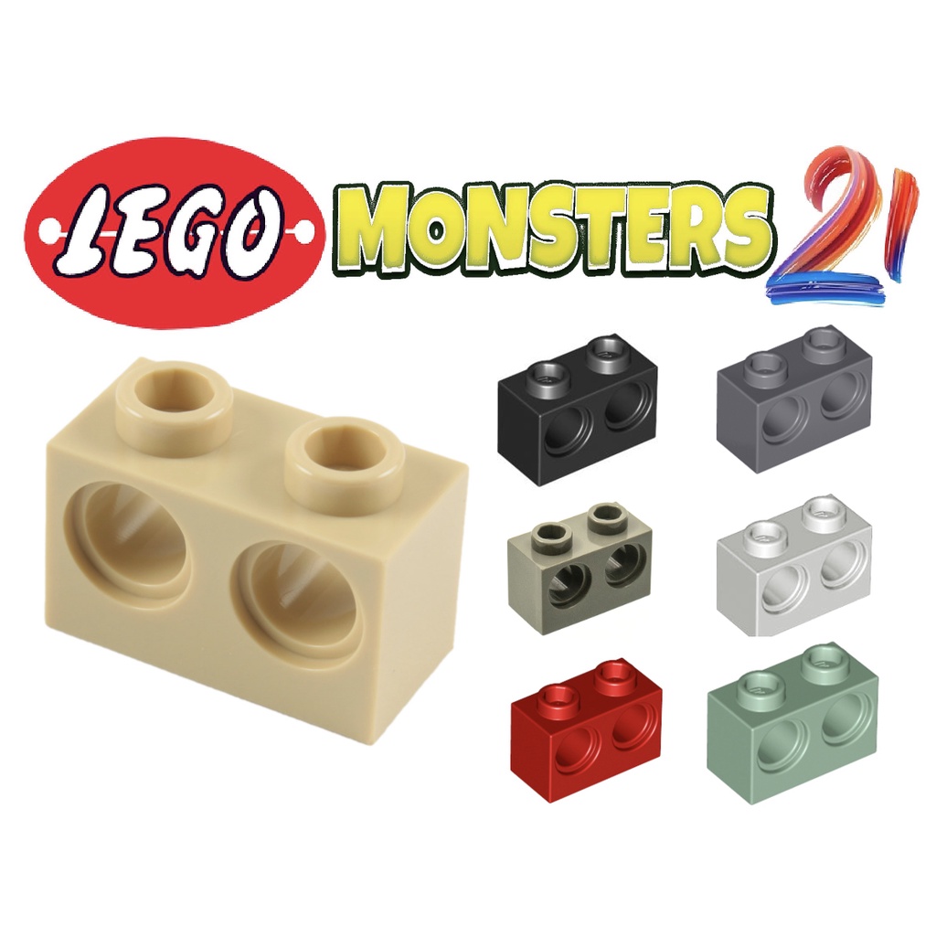 [LEGO MONSTER21]-32000-Technic, Brick 1 x 2 with Holes | Shopee Việt Nam