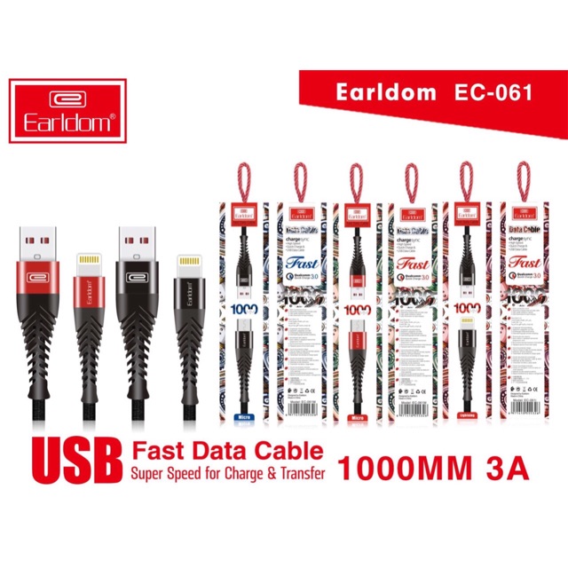 Cáp Sạc Dù Earldom EC - 061 Chính Hãng | Shopee Việt Nam