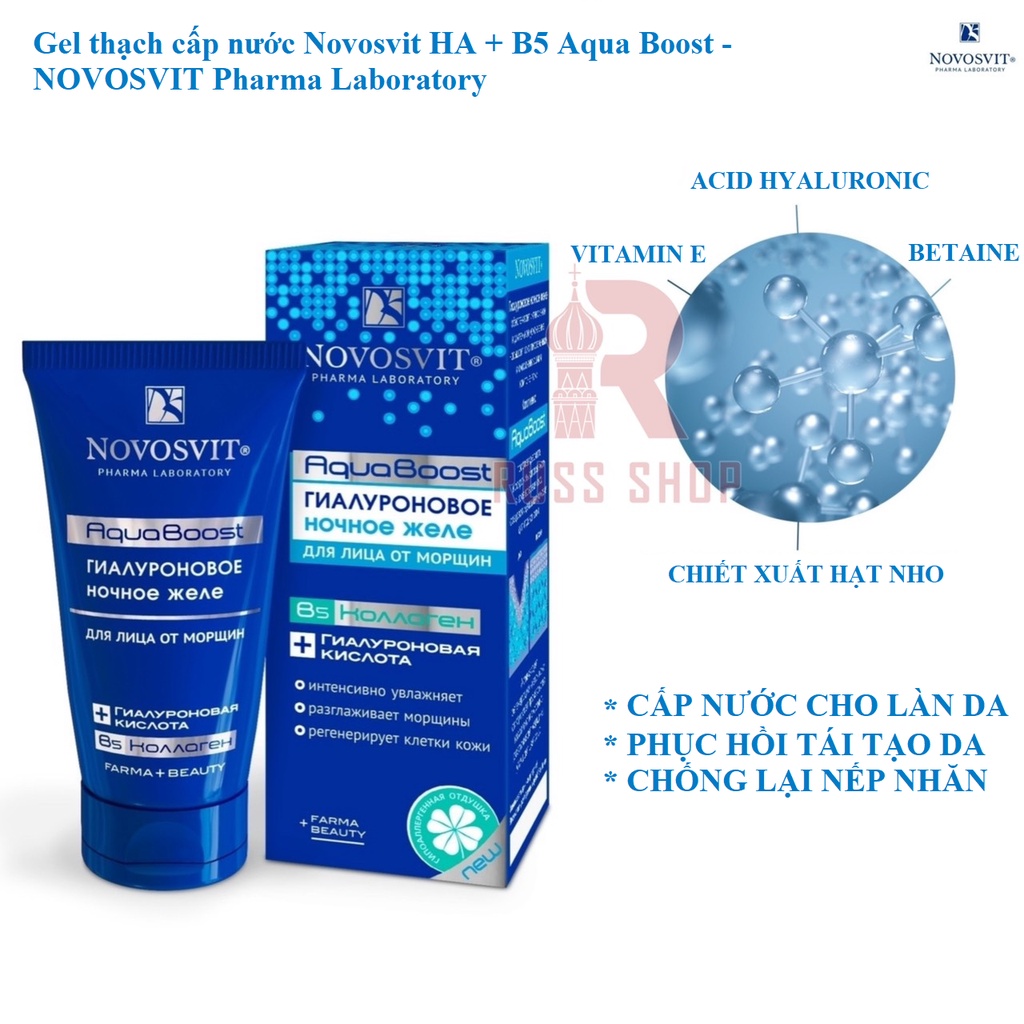 Gel Thạch Cấp Nước Novosvit HA + B5 Aqua Boost - NOVOSVIT Pharma ...
