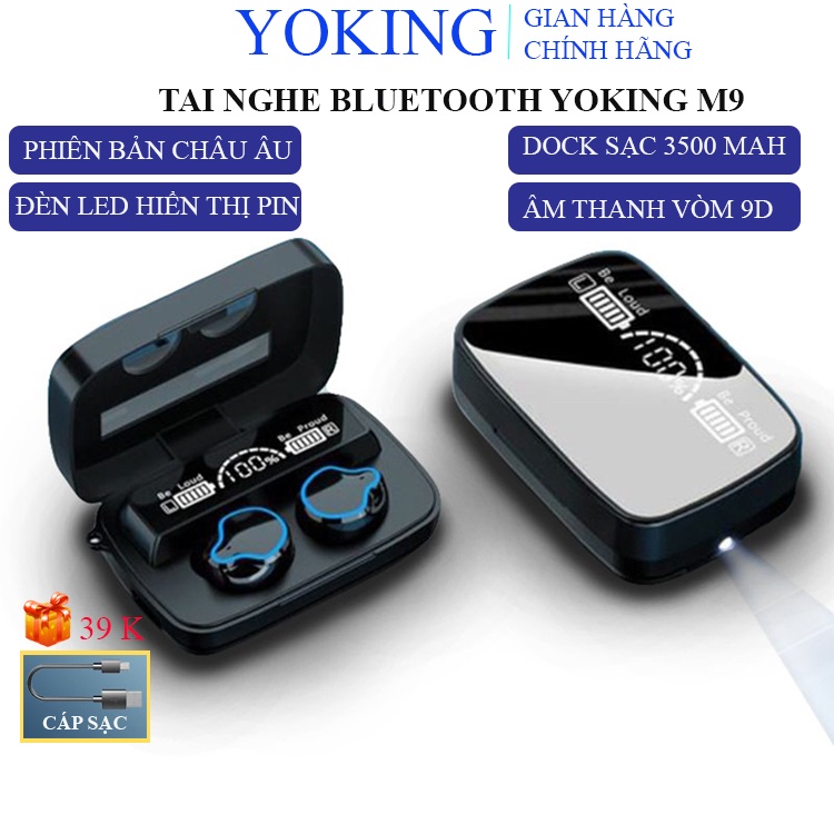 Tai nghe bluetooth không dây Yoking M9 5.1, tai phone nhét tai mini pin ...