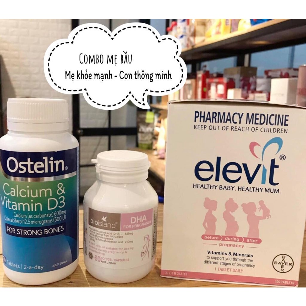 Combo Vitamin cho Mẹ Bầu (Elevit + DHA + Canxi) - Hàng chính hãng ...