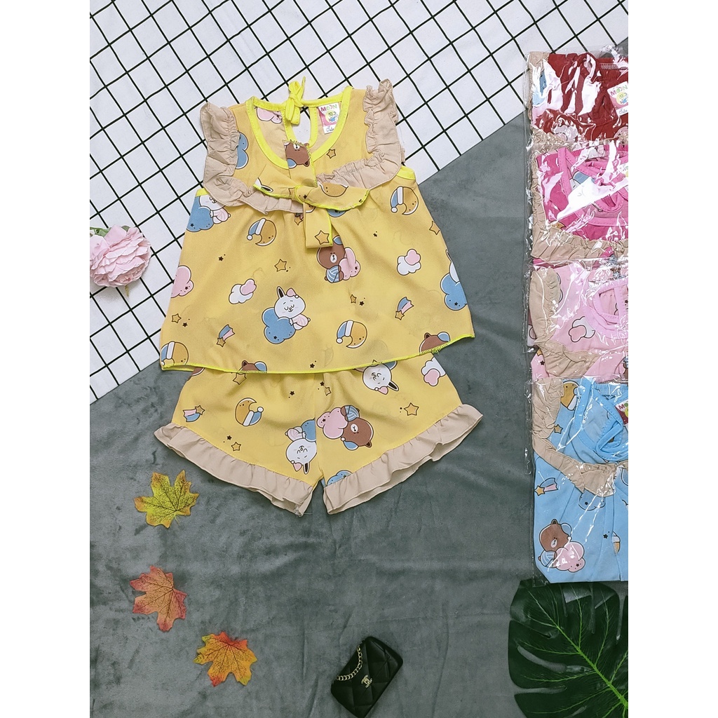 Bộ Lụa Tay Cánh Tiên Viền Bé (6-18kg) ( giao màu ngẫu nhiên) | Shopee Việt Nam