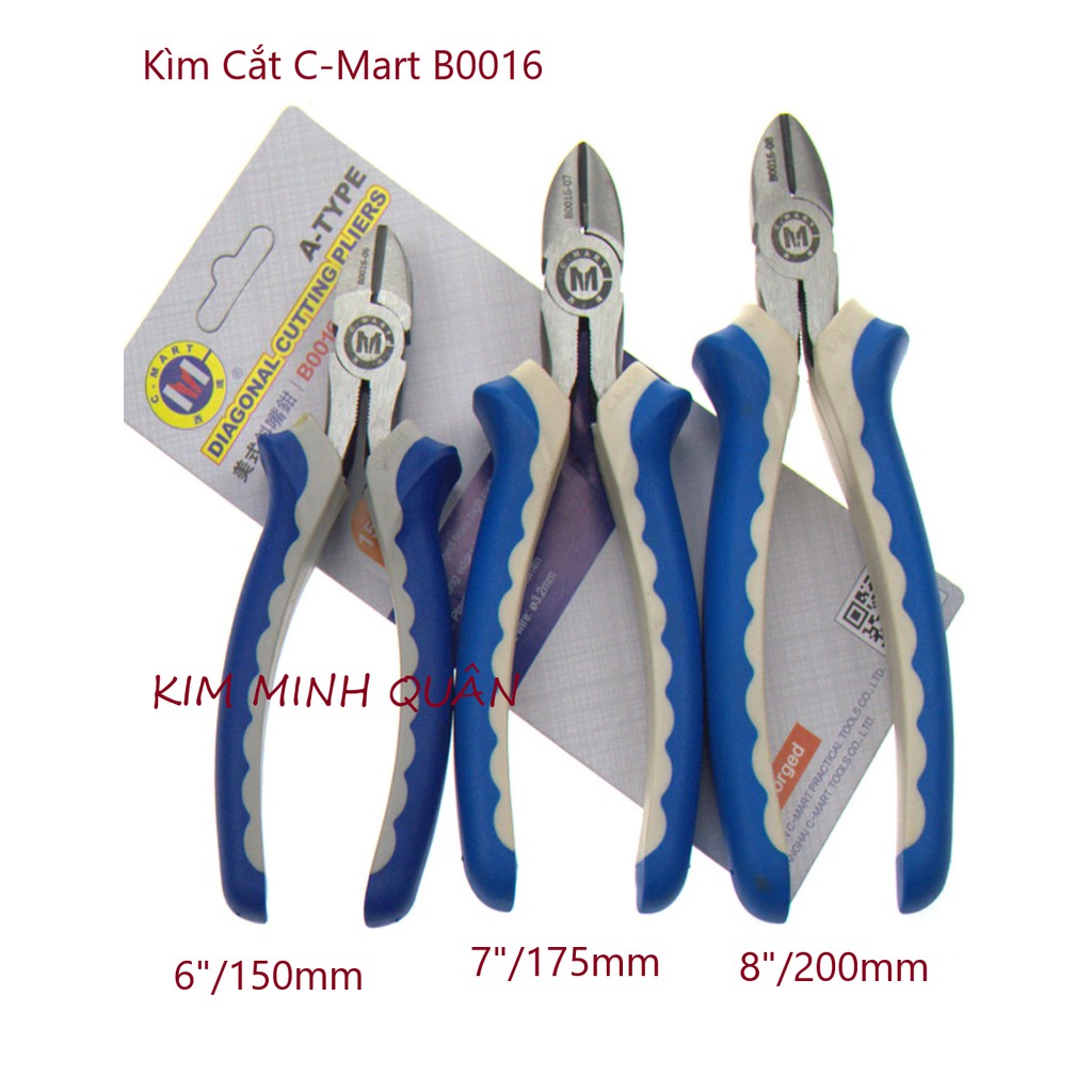 Kìm Cắt Cán Xanh Trắng Cao Cấp 150mm/6", 175mm/7", 200mm/8" B0016 C-Mart | Shopee Việt Nam
