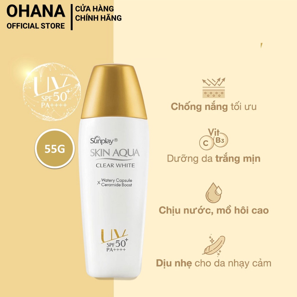 Kem chống nắng dưỡng ẩm, trắng da Sunplay Skin Aqua SPF50+ PA++++ (25g/30g/55g/70g) | Shopee ...