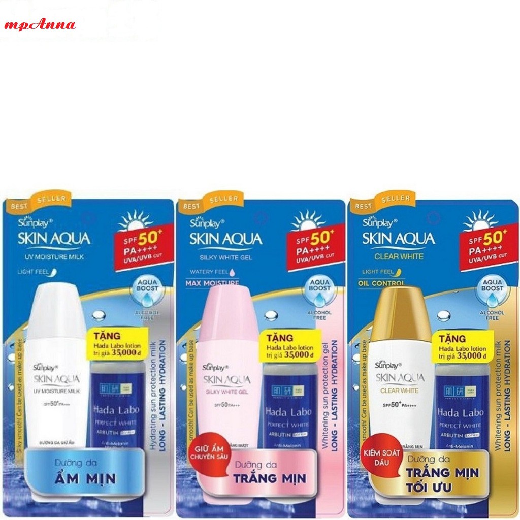 Sữa chống nắng dưỡng trắng Sunplay Skin Aqua SPF 50, PA++++ 25g, tặng ...
