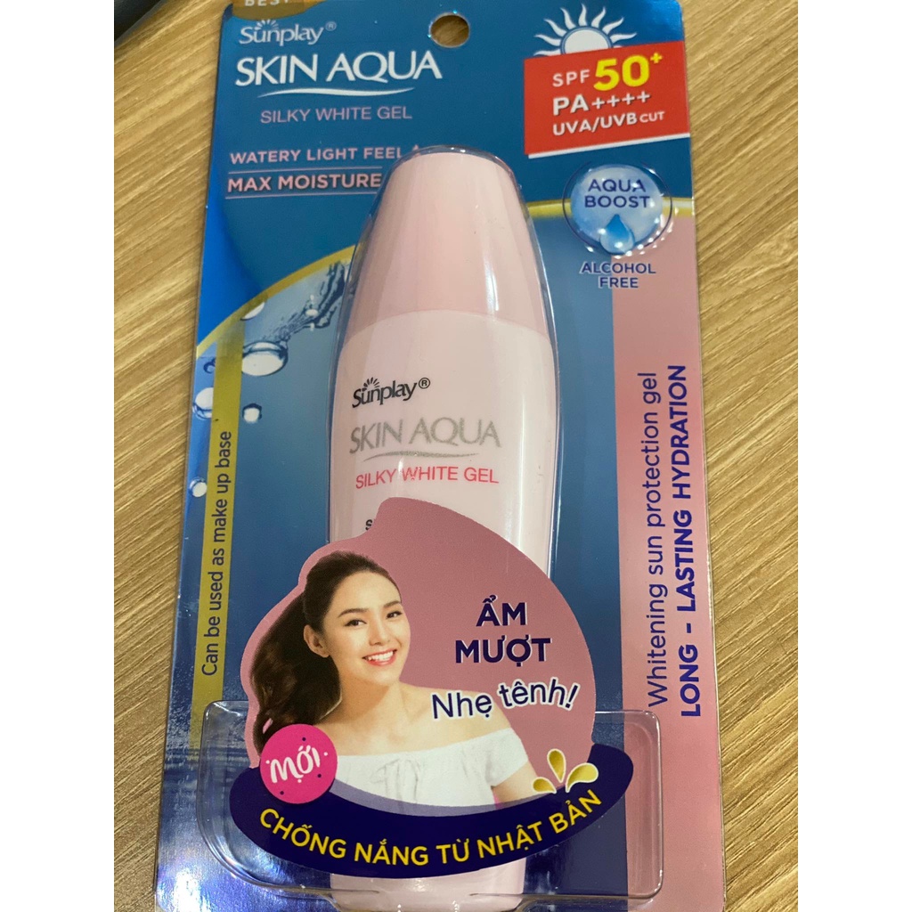 Kem chống nắng SUNPLAY SKIN AQUA SILKY WHITE GEL HỒNG 30G | Shopee Việt Nam