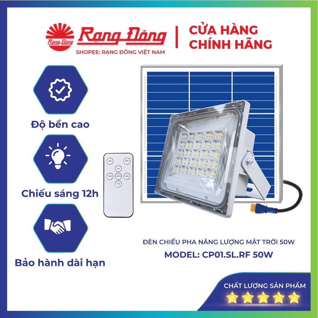 Đèn chiếu pha năng lượng mặt trời CP02.SL.RF 50W | Shopee Việt Nam