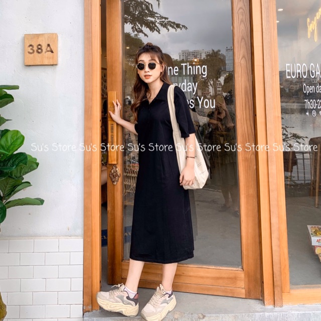 Váy Thun Cổ Polo Dáng Dài V427 SUSSTORE | Shopee Việt Nam