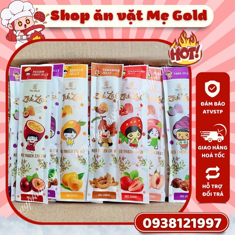 Kẹo thạch Zai Zai Đức Hạnh vị trái cây phiên bản mới, gói dài khổng lồ ...