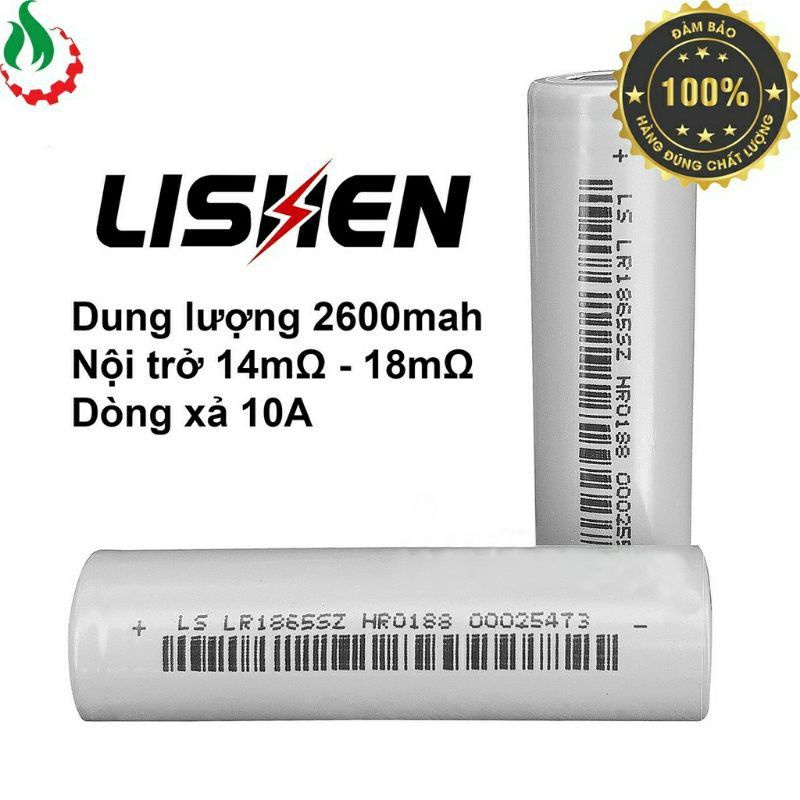 10 cell pin 18650 Lishen 2500mah 5C xả cao (12,5A) - Hàng chính hãng ...