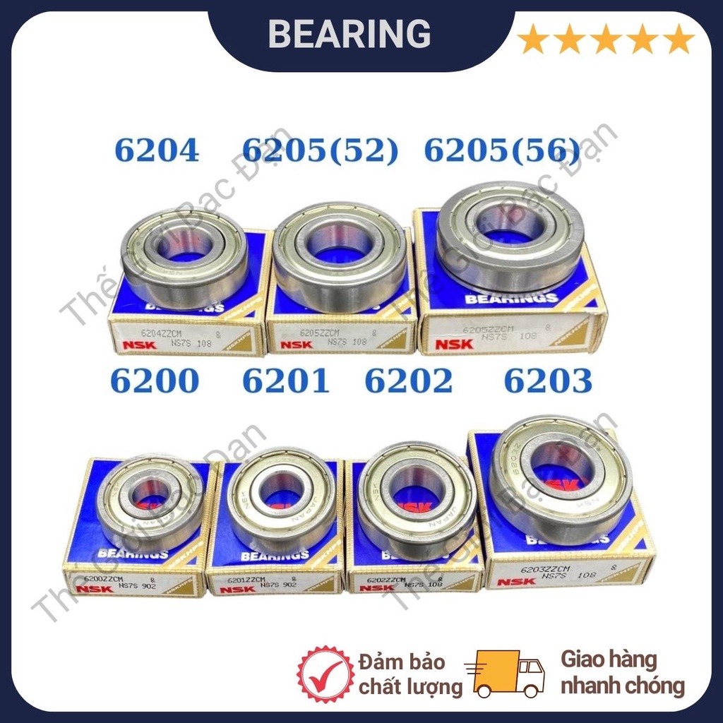 Vòng bi bạc đạn NSK 6200,6201,6203,6204,6205 ZZCM - hàng đẹp - chất lượng cao -Thế Giới Bạc Đạn ...