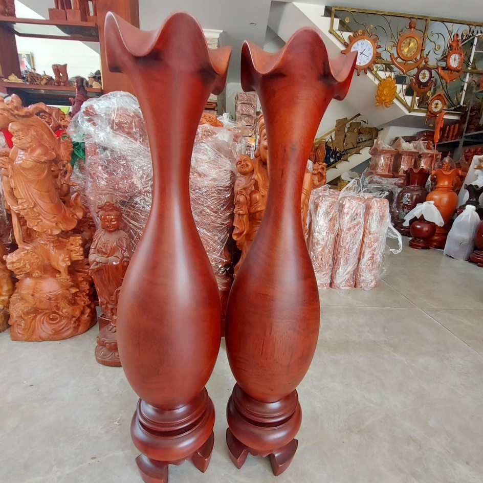 Cặp Lục bình gỗ lim nguyên khối siêu đẹp cao 60cm | Shopee Việt Nam