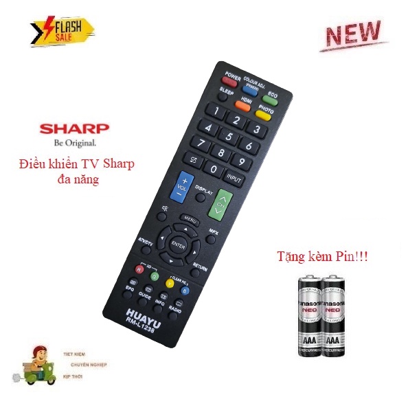 Remote Điều khiển TV Sharp RM-L1238 đa năng tất cả các dòng tivi Sharp LCD/LED/Smart TV- Hàng ...