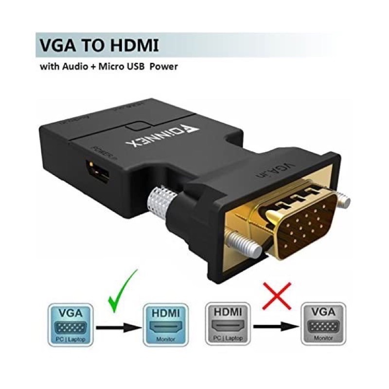 Vga To Hdmi, Cáp Chuyển Đổi VGA Sang HDMI Có Âm Thanh Kèm Dây Micro Usb ...