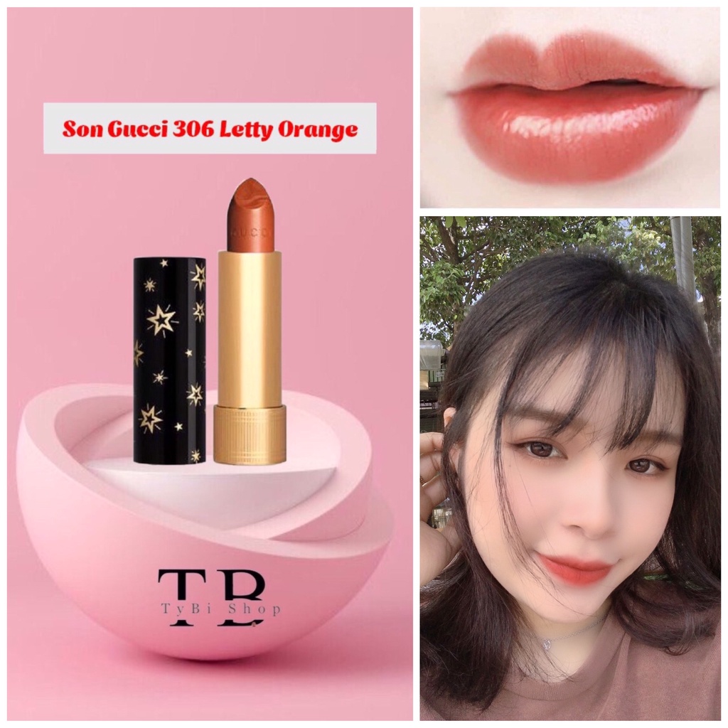 Son Gucci Màu 306 Letty Orange Matte Cam Nâu Đất ( TyBi Shop ) | Shopee ...