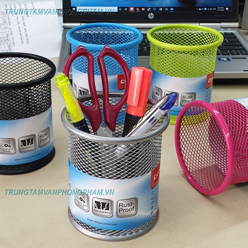 Khay cắm bút tròn - Cốc cắm bút kim loại Deli 9153 9172 / Comix 2259 ...