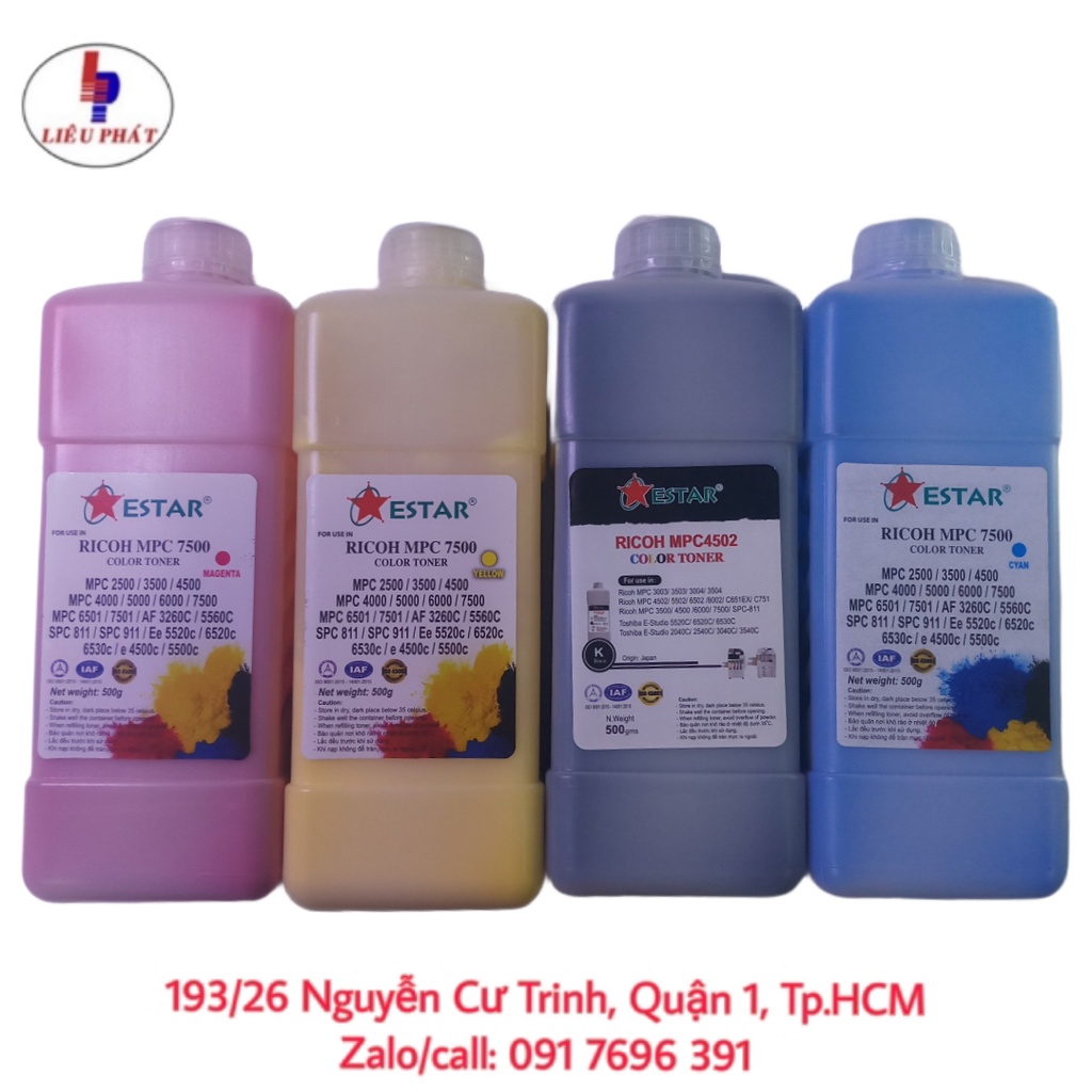 Bộ 4 màu mực máy photo Ricoh MPC 2500/ 3500/ 4500/ MPC / 5000/ 6000 ...