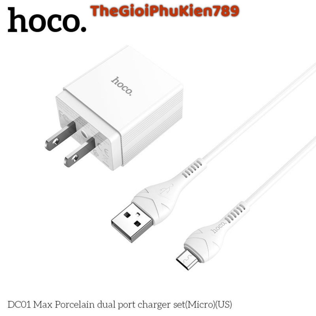[Mã ELMS10 giảm 6% đơn 50K] Bộ củ cáp sạc HOCO DC01 Chân Micro USB Dùng ...