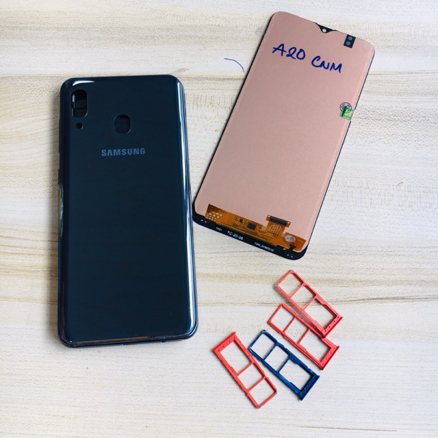 Combo Bộ Vỏ Sườn + Màn Hình Samsung A20 (A205F) Zin Tặng Kèm Khay Sim | Shopee Việt Nam