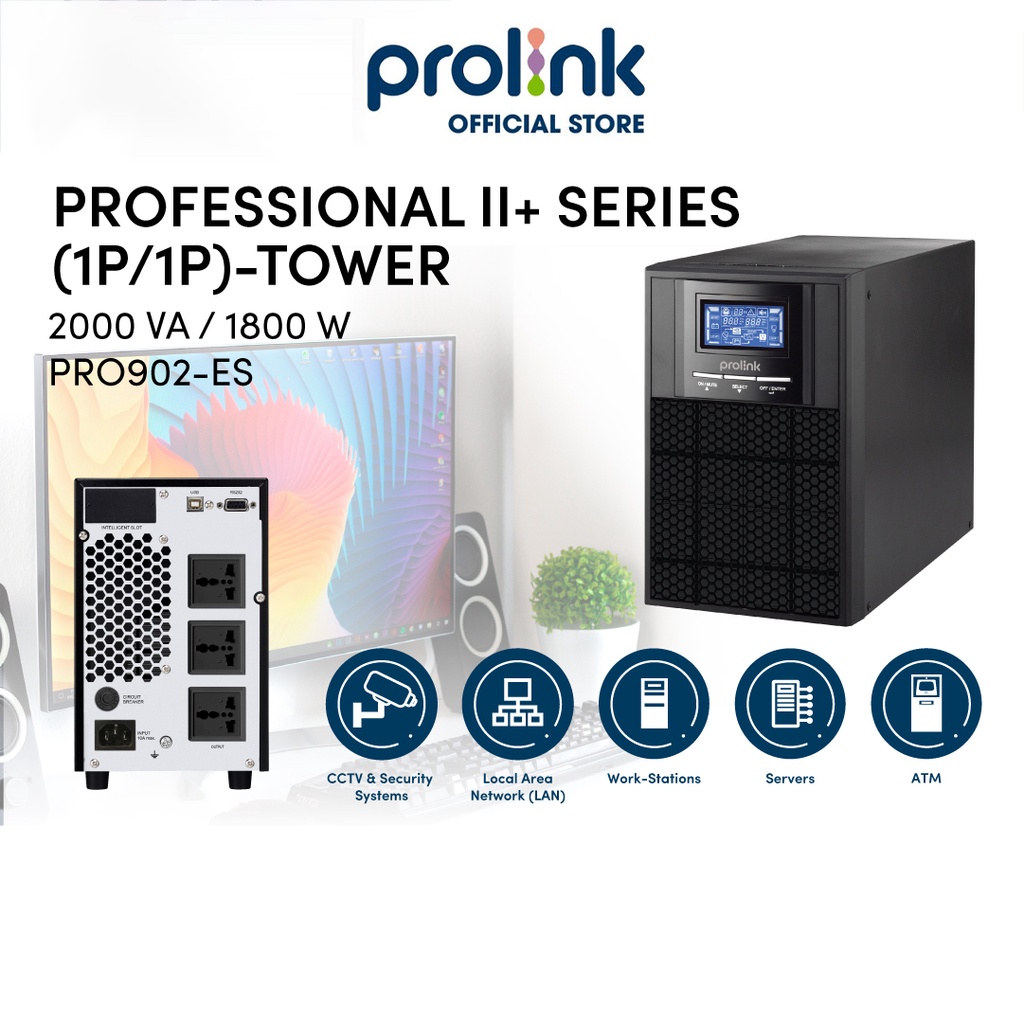 Bộ lưu điện UPS Online PROLiNK PRO902-ES (2000VA/1800W) bảo vệ tối đa ...