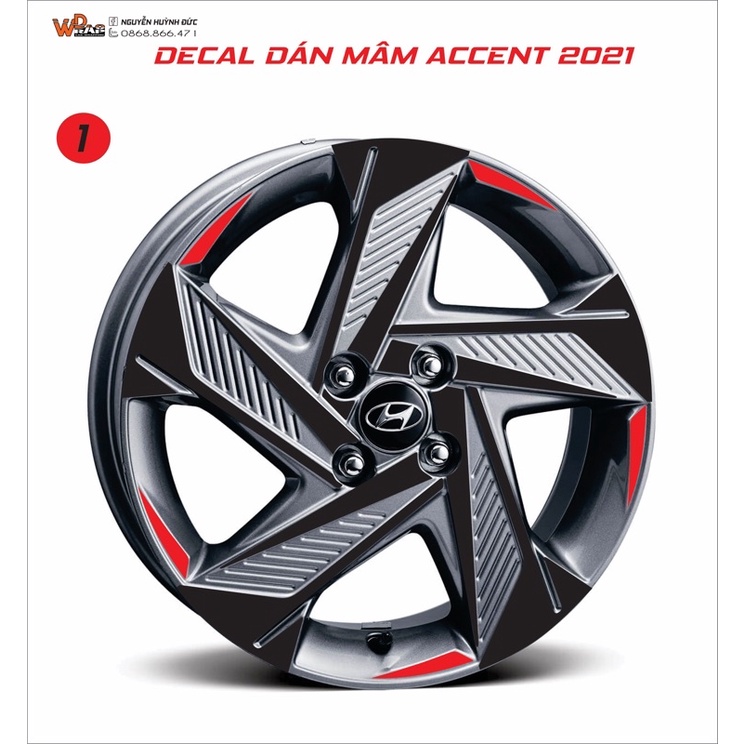 Decal dán mâm Accent (bộ 5 bánh) | Shopee Việt Nam
