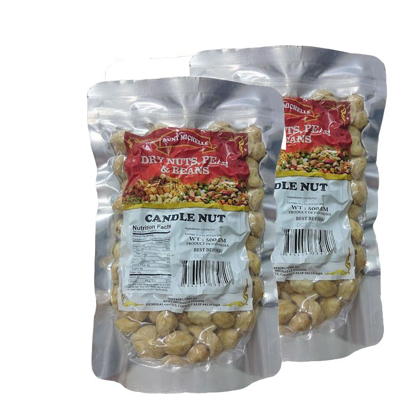 Bộ 2 gói quả thầu dầu Candlenut (Buah Keras) - Hạt Candle Nut 500g ...