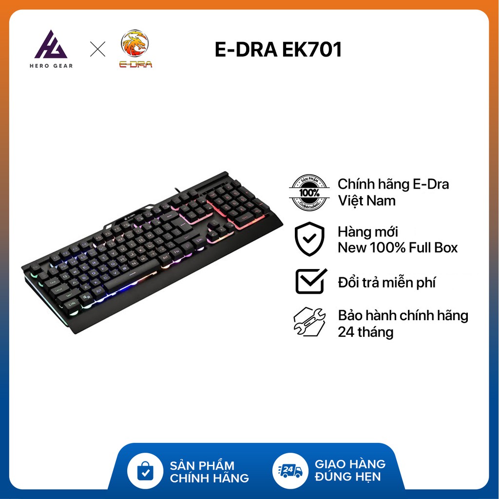 Bàn phím giả cơ EDRA EK701 - Chống nước tuyệt đối - Led RGB - Bảo hành ...