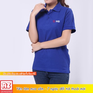 Áo thun đồng phục ngân hàng MBbank logo mb bank thêu - Vải cá sấu poly ...