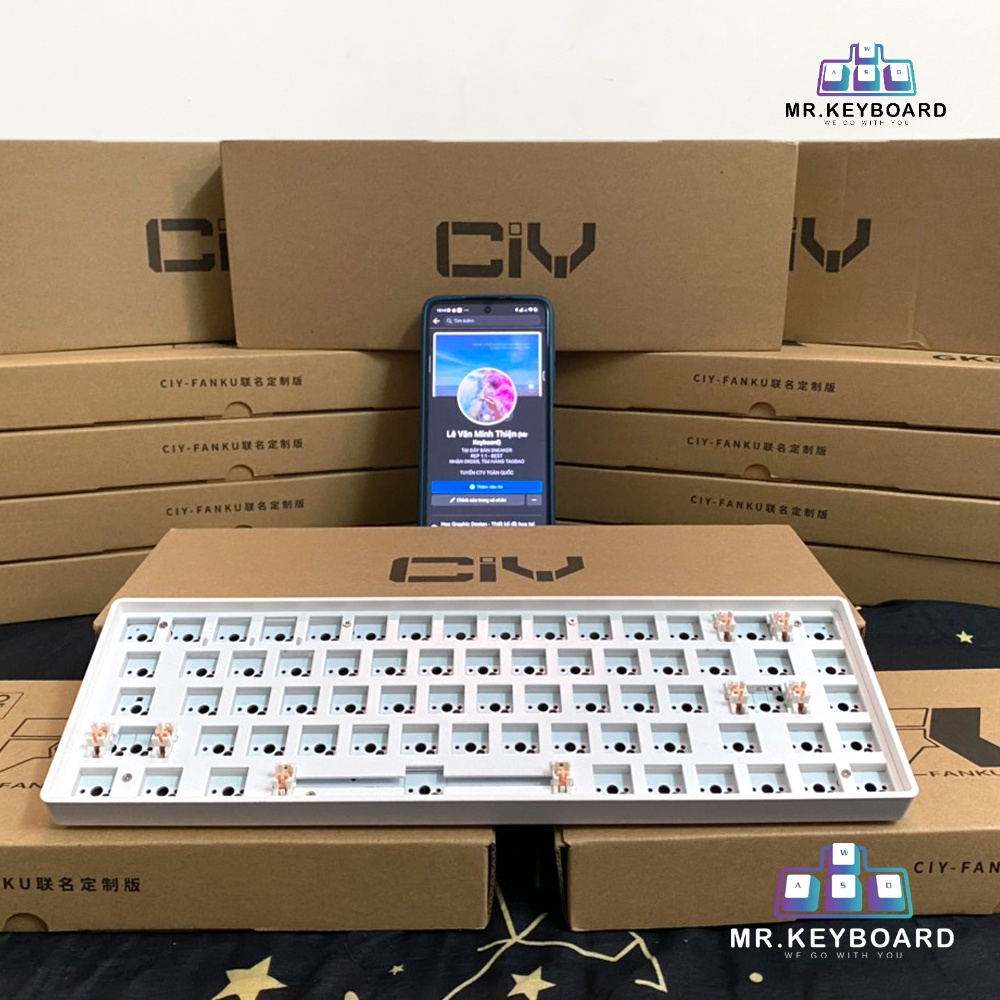 [Trắng - Đen] Bộ Kit bàn phím cơ CIY Tester 68 GK68 - Có Hotswap - Kết ...