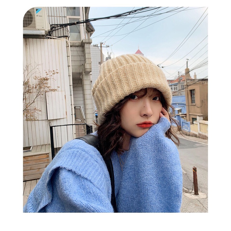 Mũ len nam nữ TUMIE nón len trơn oversize unisex phong cách ullzang ...