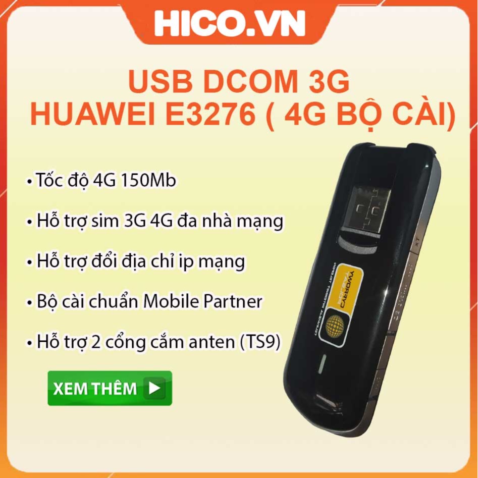 Dcom Usb 3G 4G Huawei E3276 Chạy Bộ Cài Mobile Partner - Hỗ Trợ Đổi Ip ...