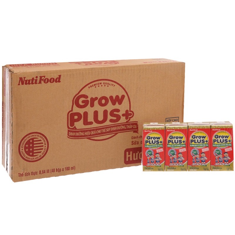 THÙNG 48 HỘP SỮA GROW PLUS ĐỎ NUTIFOOD 180ML | Shopee Việt Nam
