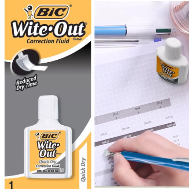BÚT XÓA BIC WITE-OUT NHANH KHÔ, DUNG TÍCH 20ml | Shopee Việt Nam
