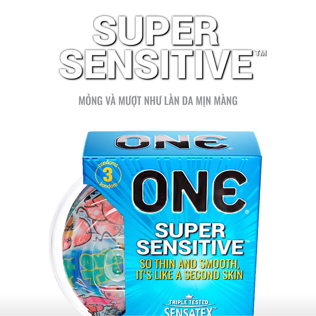 Bao Cao Su ONE Super Sensitive - Siêu Nhạy Cảm (3 Bao/Hộp) | Shopee ...