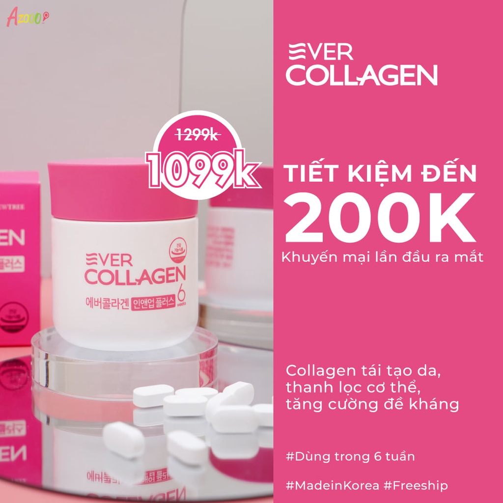 Ever collagen in&up plus- Viên uống tổng hợp bổ sung collagen số 1 Hàn ...