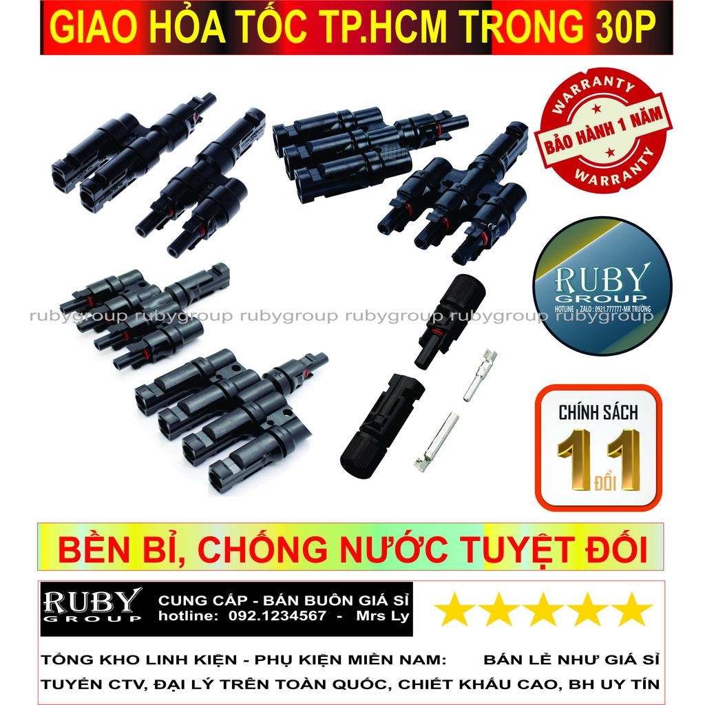 Jack nối pin mặt trời MC4, MC4 1 RA 2, MC4 1 RA 3, MC4 1 RA 4, MC4 1 RA ...