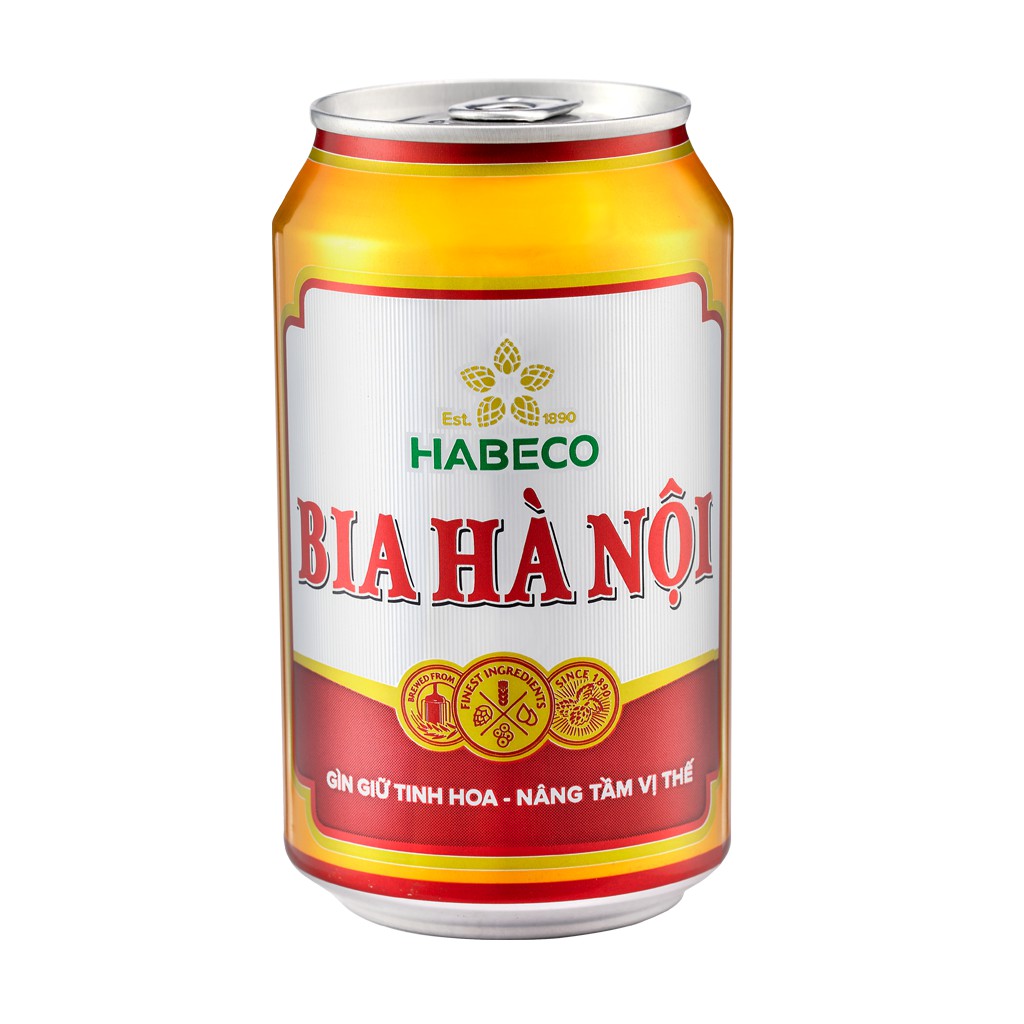 Lon bia Hà Nội Habeco ( 1 lon - 330 ml ) | Shopee Việt Nam