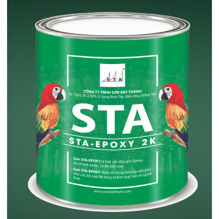 Sơn sắt mạ kẽm Epoxy STA 2 thành phần ( Sơn 2k gồm nhiều màu ) loại 1kg ...