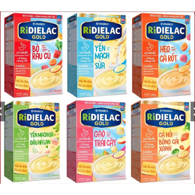 Bột Ăn Dặm RIDIELAC Vinamilk Đủ Vị ( hộp giấy 200g ) Hàng Mới | Shopee ...